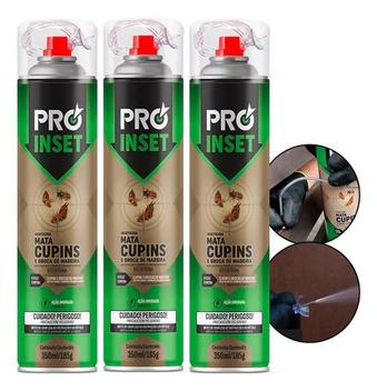 Kit 3 Pro Inset Cupim Brocas Eliminar Insetos Eficiente - 350ml ...