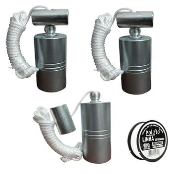 Kit 3 Prumos Pedreiro Aço p/ Parede 500g Construção Reforma - ZEMA ...