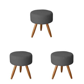 Kit 3 Puffs Decorativos Redondo 40cm Sofia Suede - Mafer - Móveis Mafer ...