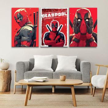 KIT 3 Quadros Fotos ou Imagens DeadPool Decoração Quarto ou Sala - GHC ...