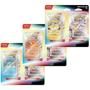 Kit 3 Quádruplo Pack Pokémon Evoluções Prismáticas EV8.5 Português ...