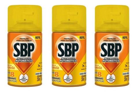Kit 3 Refil Repelente Sbp Automático 250ml Citronela Spray - Repelente ...