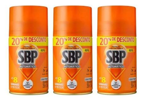 Kit 3 Refil Repelente Sbp Spray Aparelho Automático 250ml - Inseticidas ...