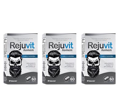 Kit 3 Rejuvit Homem Cabelo E Barba 60 Cápsulas - Herbamed ...