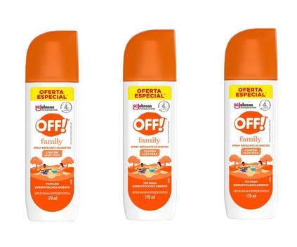 Kit 3 Repelente De Insetos Off Family Spray Não Oleoso 170ml ...
