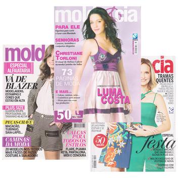 Kit 3 Revistas Moda Corte e Costura Com Moldes e Receita - Escala ...