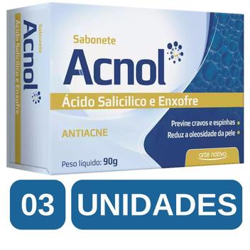 Kit 3 Sabonetes Acnol, Antiacne, Cravos e Espinha, Ácido Salicílico e ...