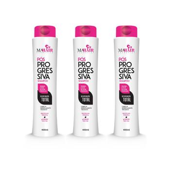 Kit 3 Shampoo 400ml Pos Progressiva S/Sal Recuperação Mahair - Mahair ...