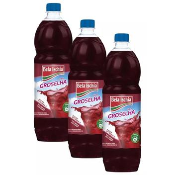 Kit 3 Sucos De Groselha Concentrado Bela Ischia 1l Rende 8l - Suco ...