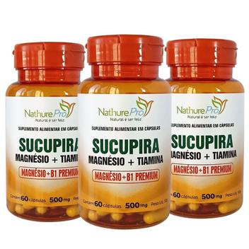 Kit 3 Sucupira Magnésio + Tiamina (Magnésio + B1 Premium) 60 Cápsulas 500mg - NathurePro ...