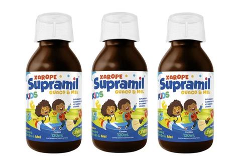 Kit 3 Supramil Xarope Infantil Guaco Limão Mel Unilife 120ml - Composto ...