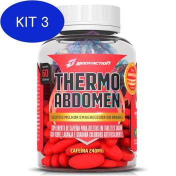 Kit 3 Thermo Abdomen 60 Tablets Body Action - Termogênico - Magazine Luiza