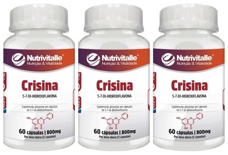 Kit 3 Un - Crisina 800Mg 60 Cápsulas Nutrivitalle - Inibidor de Apetite ...