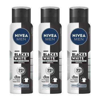 Kit 3 un Desod Aero Nívea Masculino Invisible B&W 150ml - NIVEA - Desodorante - Magazine Luiza