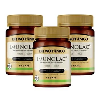 Kit 3 un - imunolac probiotico 400mg 60 capsulas dr botanico ...