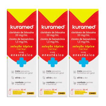 Kit 3 Unidades Antissépticos Kuramed Solução 50ml - Cimed - Acessórios ...