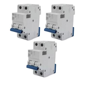 Kit 3 unidades - weg disjuntor bipolar 20a curva c c20 mini din 5ka mdwp - 000113 - Disjuntor ...