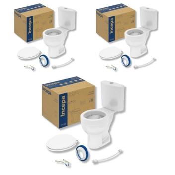 Kit 3 Vaso Sanitário com Caixa Acoplada e Assento Soft Close Acesso ...
