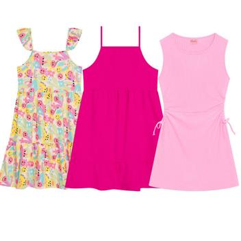 Kit 3 Vestidos Juvenil Menina Roupa Feminina Barato 12 ao 16 anos ...