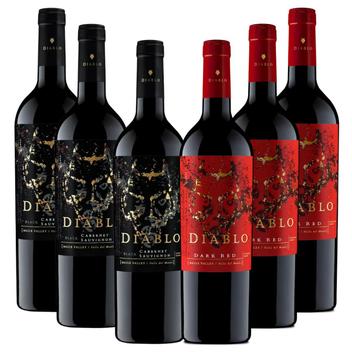 Kit 3 Vinho Diablo Black Cabernet Sauvignon + 3 Vinho Diablo Dark Red ...