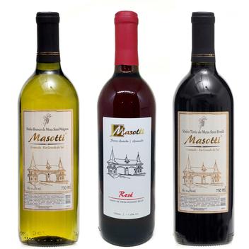 Kit 3 Vinhos Masotti Bordô/Niagara/Rosé Seco 750Ml - Vinícola Masotti ...