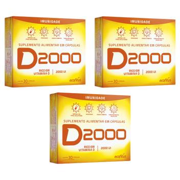 Kit 3 Vitamina D2000 30 Cápsulas - Ecofitus - Vitaminas A-Z - Magazine ...