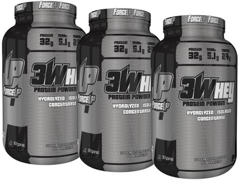 Kit 3 Whey Protein 900g Isolado 3w Chocolate Forceup - Force Up - Whey ...