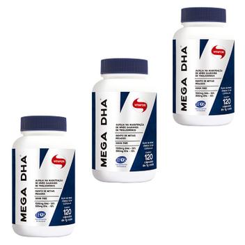 Kit 3 X Mega DHA 1000mg 120 Capsulas Vitafor - Ômega 3 / Óleo de Peixe - Magazine Luiza