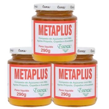 Kit 3 Xarope Metaplus Mel Agrião e Própolis 290G - Essenza - Composto de Mel - Magazine Luiza