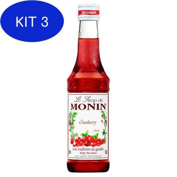 Kit 3 Xarope Monin Cranberry 250Ml - Xarope para Bebida - Magazine Luiza