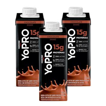 Kit 3 YoPRO Bebida Láctea UHT Chocolate 15g de proteínas 250ml - Danone ...