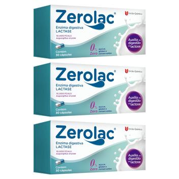 Kit 3 Zerolac Lactase com 30 Cápsulas - União Química - Lactase ...