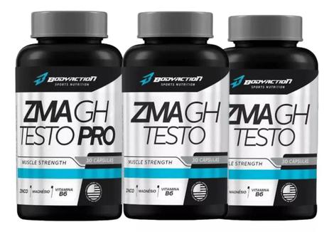 Kit 3 Zma Gh Testo Pro 30 Capsulas - BODY ACTION - Massa Muscular ...