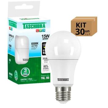Kit 30 Lâmpadas Bulbo Led Taschibra TKL Bivolt E27 15W 6500k - Lâmpada de LED - Magazine Luiza