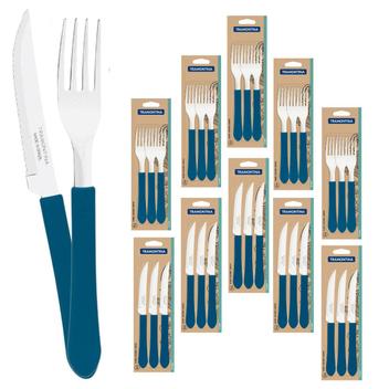Kit 30 Talheres Restaurante Garfo Faca Carne C/ Serra Tramontina Buffet ...