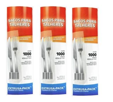 Kit 3000 Sacos para Talheres Alta Densidade 6cm x 23cm - Extrusa Pack ...