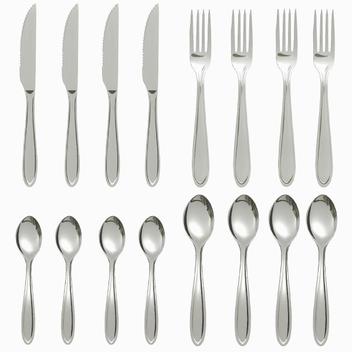 Kit 32 Talheres de Mesa Jantar Faqueiro Aço Inox Garfos Facas Colheres ...