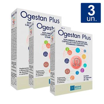 Kit 3X 30 Cápsulas Ogestan Plus - Vitaminas A-Z - Magazine Luiza