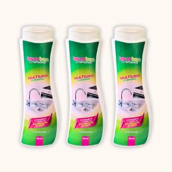 Kit 3X: Bicarbonato De Sódio Multiuso Cremoso Bicarbon 250Ml - Limpador ...