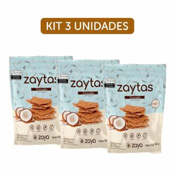 Kit 3X: Biscoito Zaytas Cocada Sem Glúten Zaya 80G - Biscoito / Bolacha - Magazine Luiza