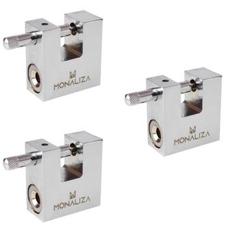 KIt 3x Cadeado de Alta Segurança 40 mm Inviolável 4 Chaves - Monaliza ...