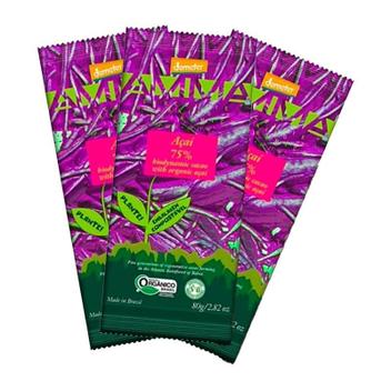 Kit 3X: Chocolate 75% Cacau Açaí Orgânico Biodinâmico Amma - Amma ...
