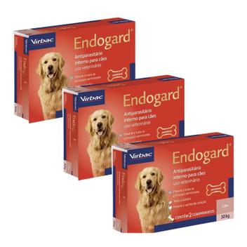 Kit 3x ENDOGARD 30kg (CX C/2) - Virbac - Vermífugo Pet - Magazine Luiza