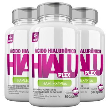 Kit 3X Hialuplex Ácido Hialurônico Haplex Plus 30 Cápsulas - Nutrends ...