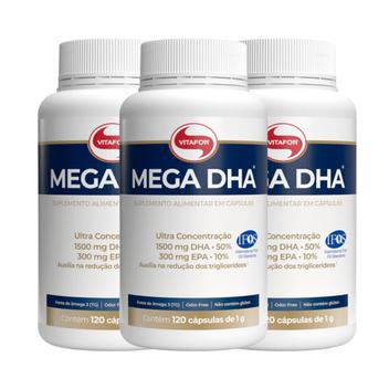 Kit 3x mega dha 120 capsulas 1000mg - VITAFOR - Ômega 3 / Óleo de Peixe - Magazine Luiza