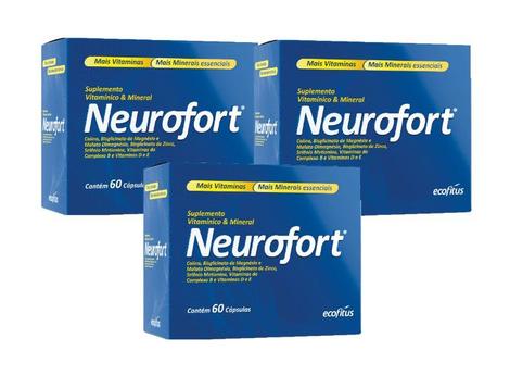 Kit 3x Neurofort Cognis Com 60 Cápsulas - Ecofitus - Multivitamínico ...