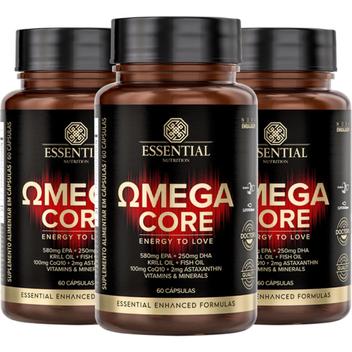 Kit 3x ômega core 60 cápsulas essential nutrition - Ômega 3 / Óleo de ...