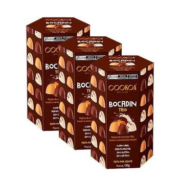 Kit 3X: Pepitas De Chocolate Bocadin Trio Cookoa 120G - Nibs de Cacau ...