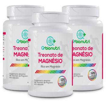 Kit 3x Treonato Magnesio L Treonato 120caps - Qbionutri - Q+bionutri - Cloreto de Magnésio ...