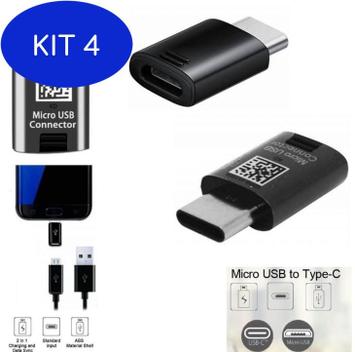 Kit 4 Adaptador Samsung Micro Usb V8 X Usb Com Gh98-40219A - Acessórios ...
